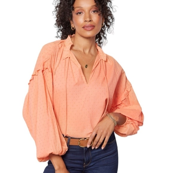 Cleobella | Tops | Cleobella Phoenix Peach Peasant Blouse Nwot | Poshmark